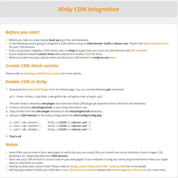 Tutorial for Kirby CDN setting | PDF