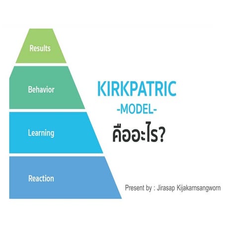 Kirkpatrick Model & Follow Up & Evaluation of Training | PDF