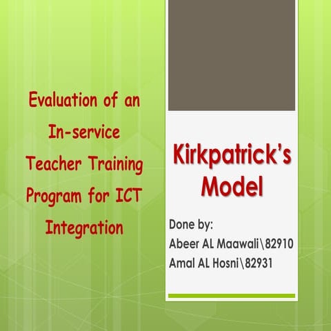 Kirkpatrick’s model | PPTX | Professional School | Postgraduate Education