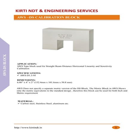 AWS DS Calibration block | PDF