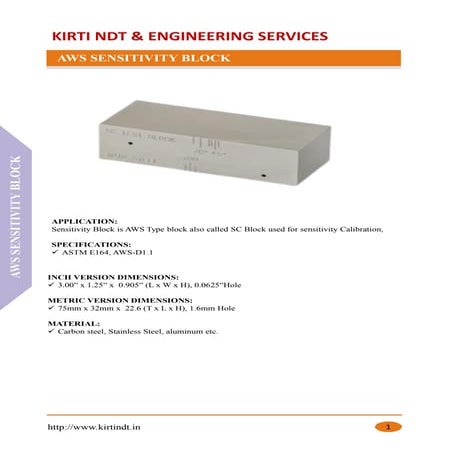 AWS DSC Calibration Block | PDF