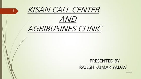 Pluralistic Agricultural Extension in India | PPTX | Agriculture ...
