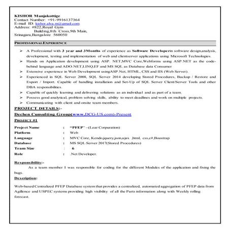 Kishor resume- | DOCX