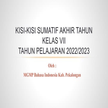 KISI-KISI SUMATIF AKHIR TAHUN KELAS VII.pptx