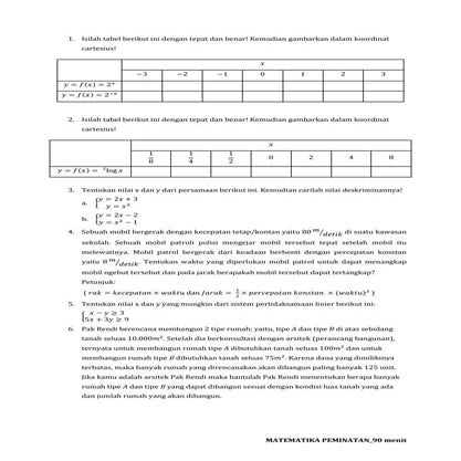 Kisi matematika peminatan (1) | PDF