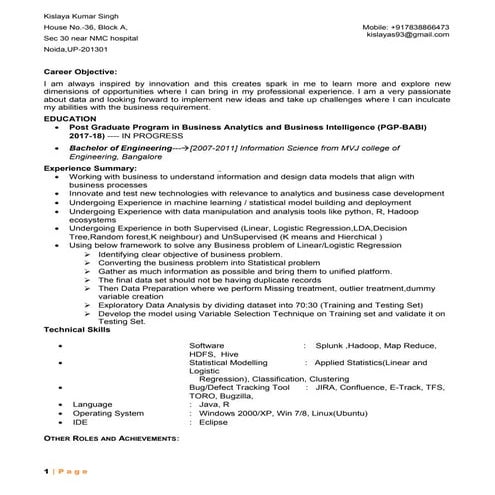 Kislaya resume latest | DOC