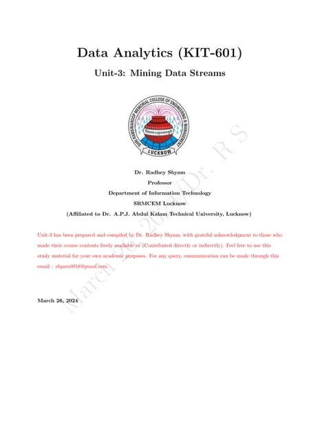 Introduction to Data Analytics, AKTU - UNIT-1 | PPT