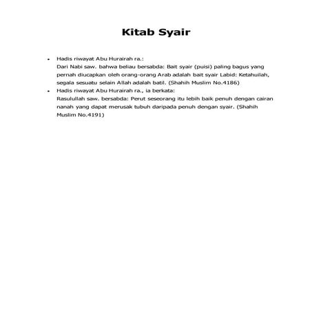 Kitab syair | PDF