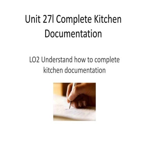 Kitchen documentation | PPTX