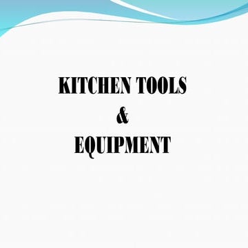 Kitchen Tolls and Equipment Cooking and Baking | PPT