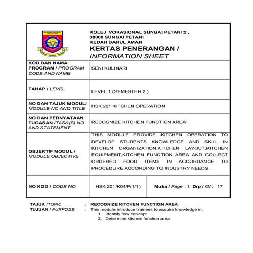 Kitchen function area | PDF