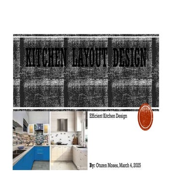 Interpret kitchen layout and design | PPTX