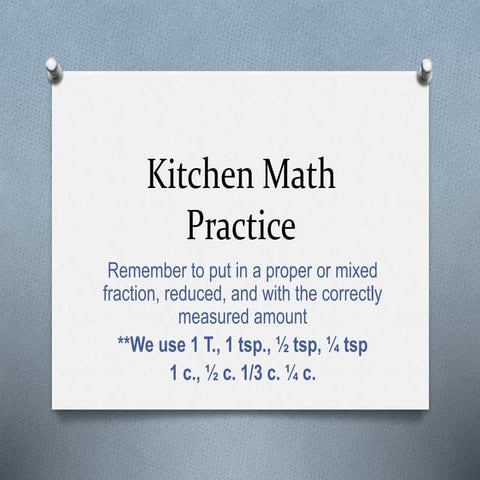 Kitchen mathpractice | PPTX