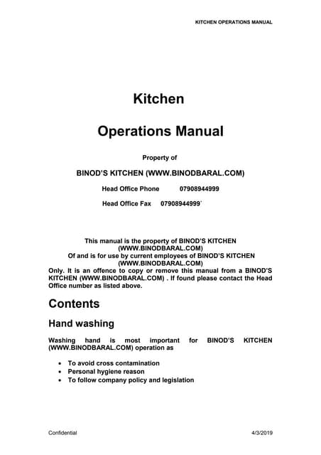1.0 Introduction to kitchen operation | PPT | Cooking | Food & Drink