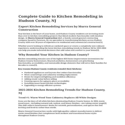 Complete Guide to Kitchen Remodeling in Hudson County, NJ | PDF