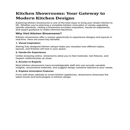 Kitchen showrooms Design and modern Service | PDF