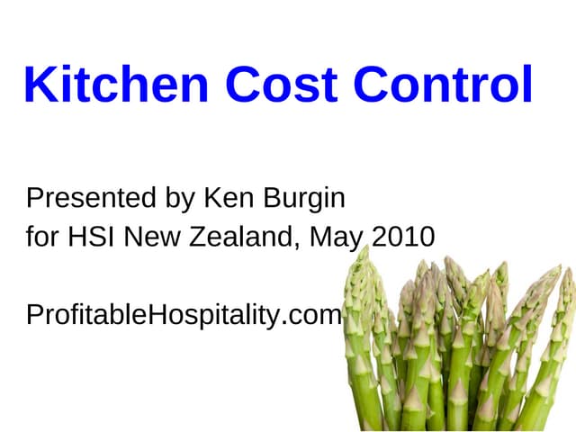 Hotel cost control - master class | PPTX
