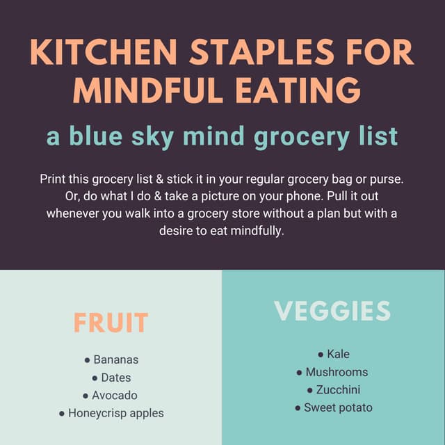 Grocery Shopping List: Kitchen Staples for Mindful Eating | PDF