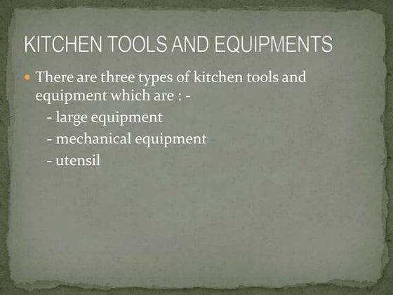 Store and stack kitchen tools and equipment | PPTX