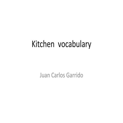 Kitchen vocabulary | PPTX