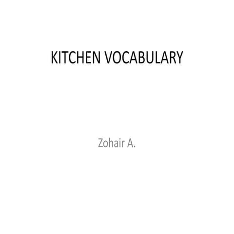 Kitchen vocabulary | PPTX | Home Appliances | Home & Garden
