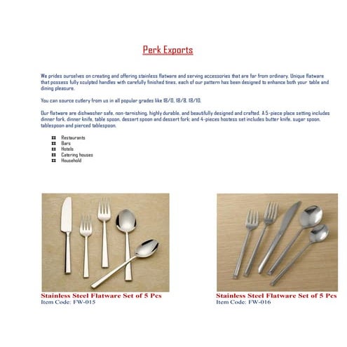 Kitchenware By Perk Exports | PDF