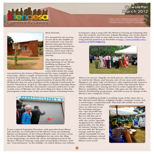 Kitengesa Community Library newsletter | PDF