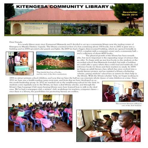 Kitengesa Community Library newsletter | PDF