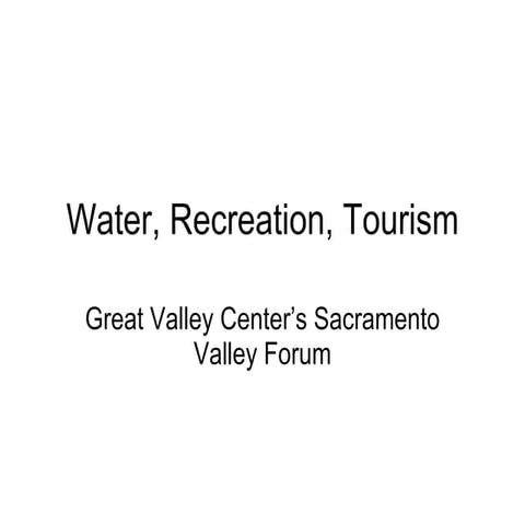 Water, Recreation, Tourism | PPT