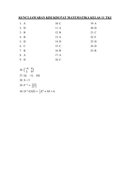 Kj 10 pat matematika tp 2020 2021 | PDF
