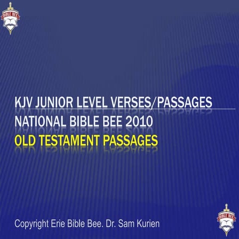 KJV Junior Level OT Bible Bee Passages | PPTX