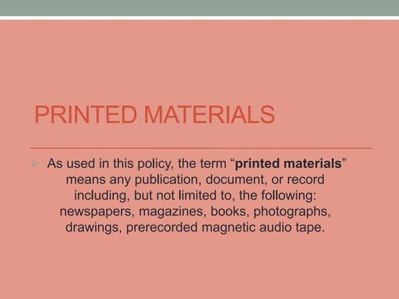 Print and non print materials | PPTX