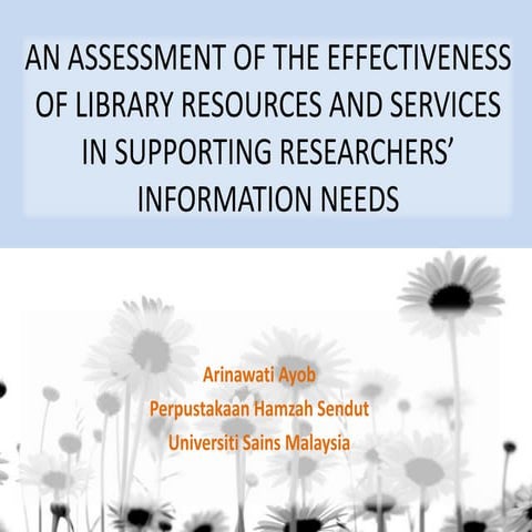 An Assessment Of The Effectiveness Of Library Resources And Services In ...