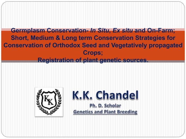 Germ plasm conservation | PPTX