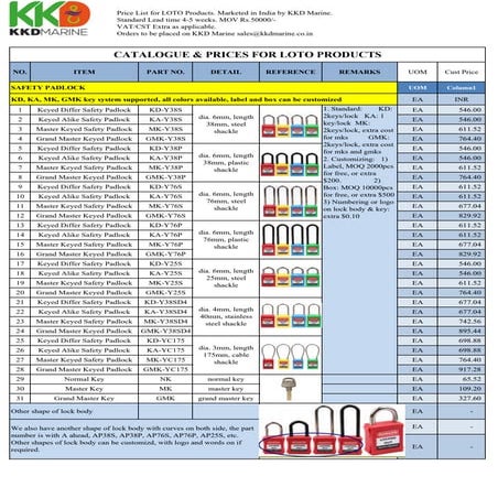Kkd marine loto price list | PDF
