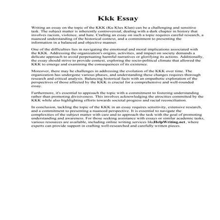 Kkk Essay | PDF