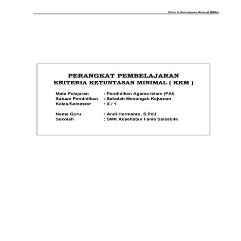 Kkm pai-kelas-x-smt-1 | PDF