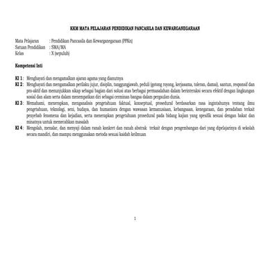 Kkm pkn kelas x smt 1 2 | DOC