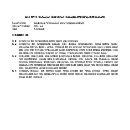 Kkm pkn kelas x smt 1 2 | PPT