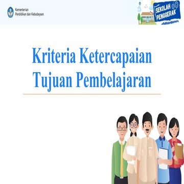 kriteria ketercapaian tujuan pembelajaran(KKTP kurikulum merdeka) | PPTX
