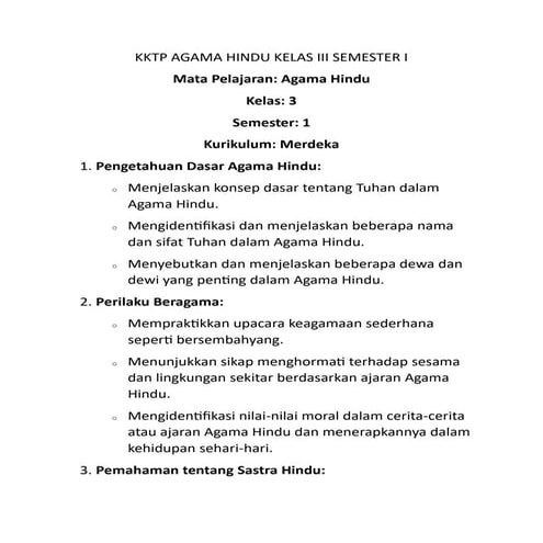 KKTP AGAMA HINDU KELAS III SEMESTER I.docx