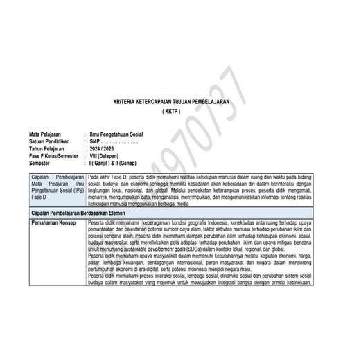 KKTP IPS 8 SMP 2024.pdf semester 2024-2025 genap | PDF