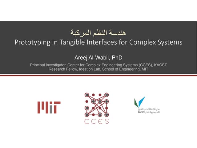 Prototyping In Tangible Interfaces For Complex Systems Ppt