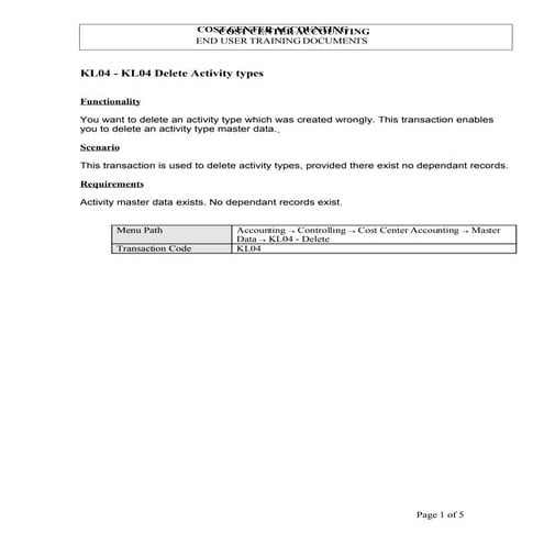 Kl04 Delete Activity Type | DOC