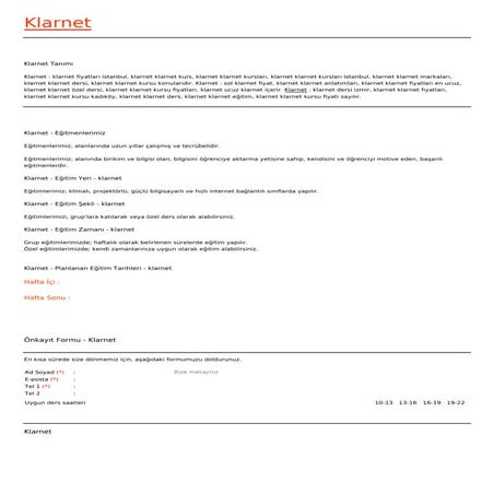Klarnet | PDF