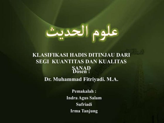 7. pembagian hadits secara umum dan bagan | PPTX