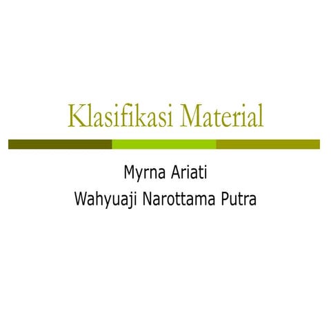 Klasifikasi Material industri; logam dan paduan | PPT