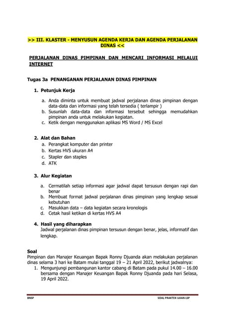 Soal spreadsheet lsp 2022 | PDF