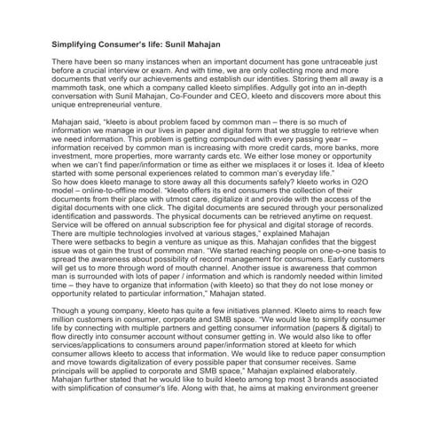 Simplifying Consumers Life Sunil Mahajan Pdf