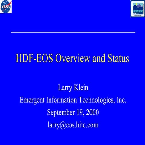 HDF-EOS Overview and Status | PPT